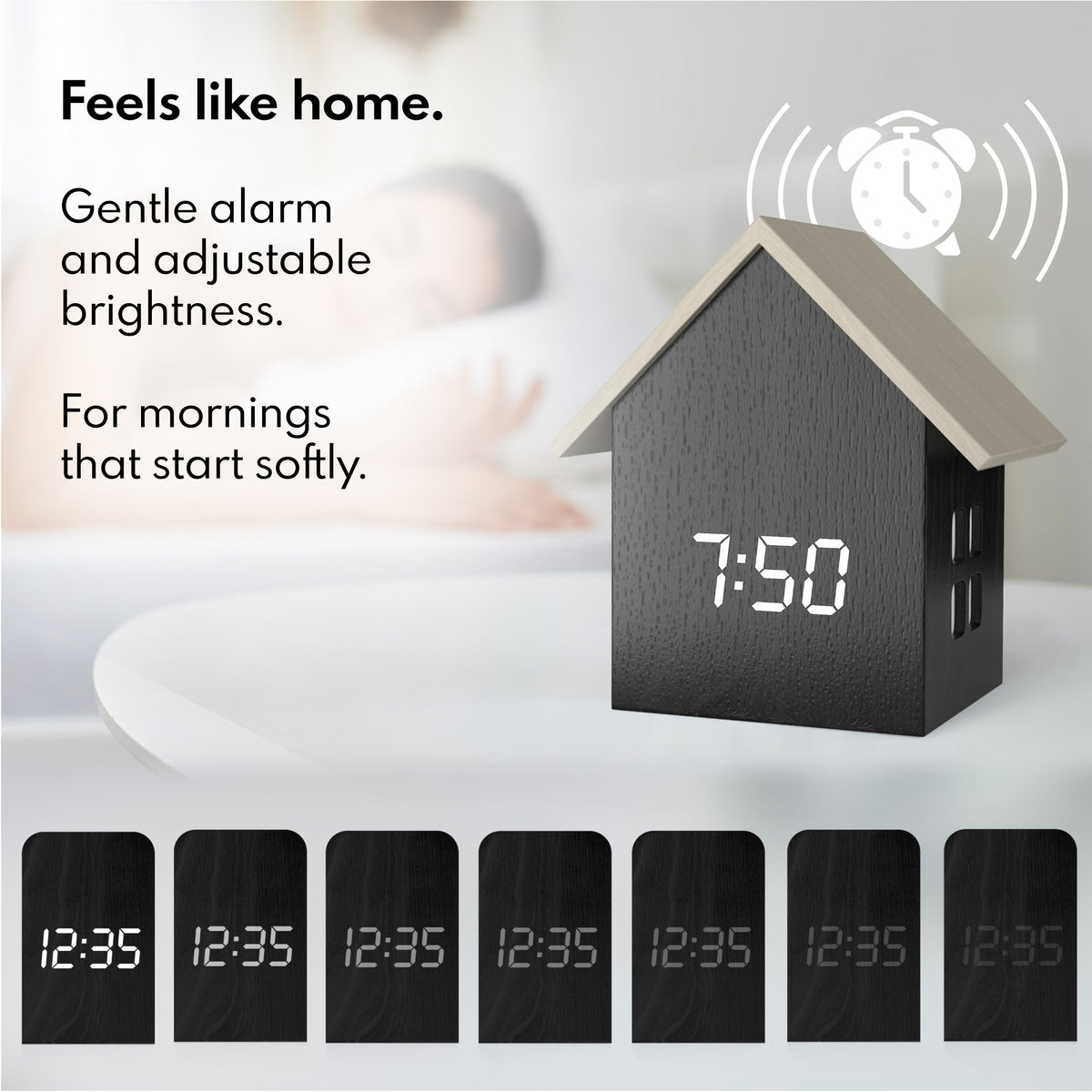 Driini Digital House-Shaped Alarm Clock with Temperature Display